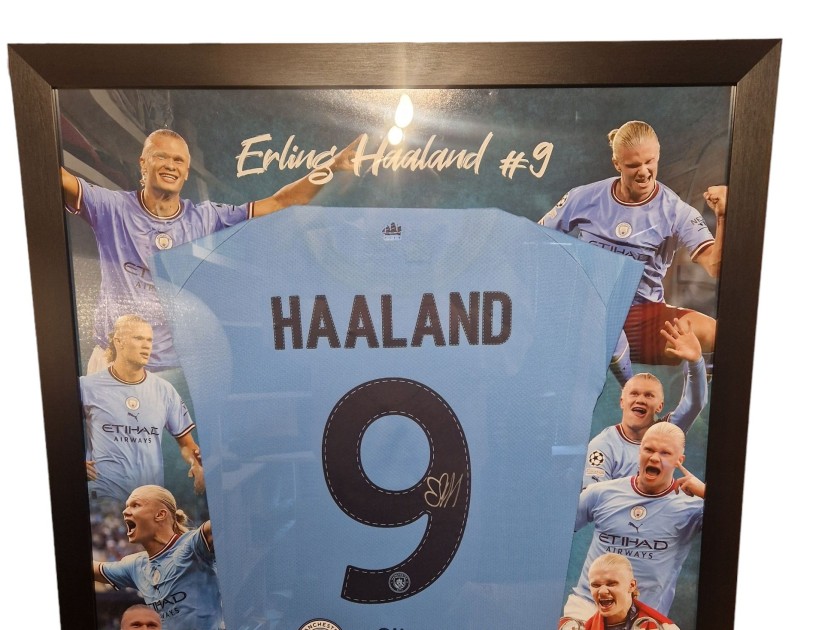 Erling Haaland's Manchester City 2022/23 Treble Winners Signed and ...