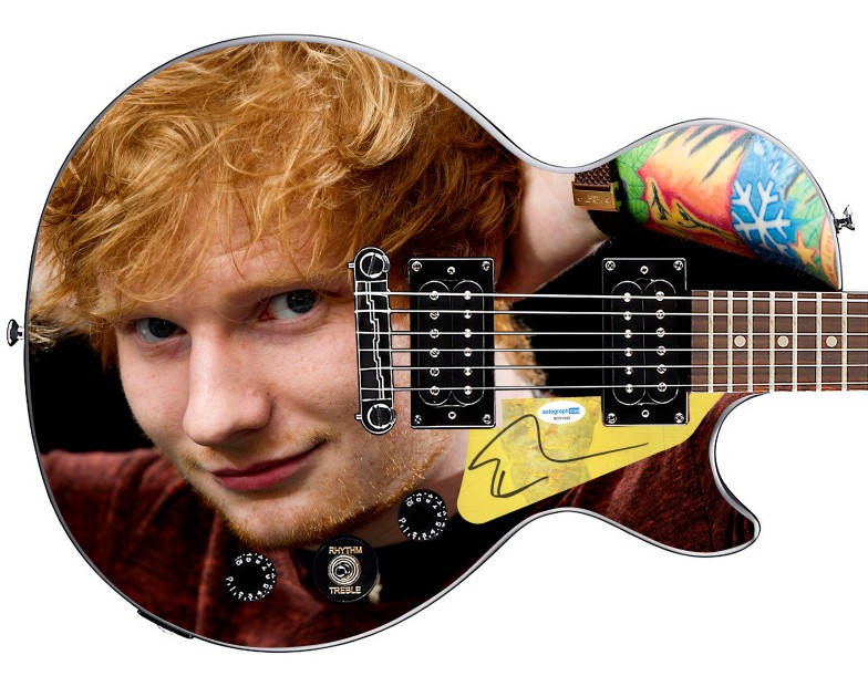Exclusive Ed Sheeran Signed Custom Epiphone Graphics Guitar - CharityStars