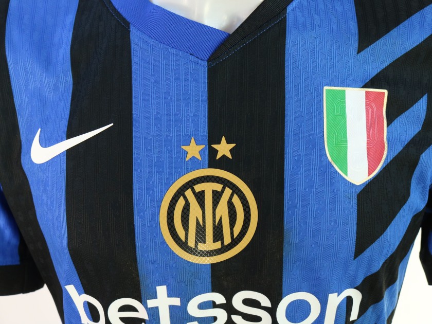 Barella's Inter Unwashed Match-Issued Shirt 2024/25 - CharityStars