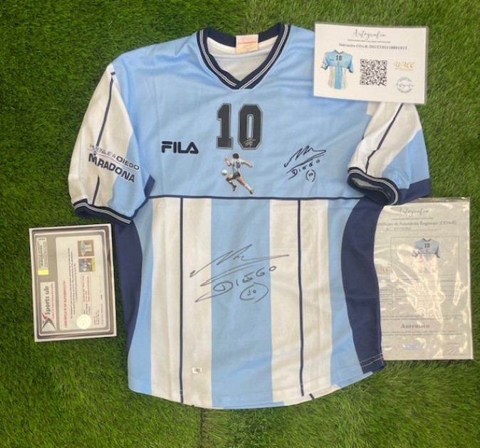 Maradona Official Signed Shirt, Argentina vs World Stars 2001 - The ...