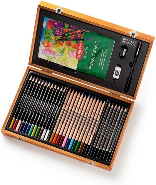 Derwent Academy - Drawing Wooden Box Kit - CharityStars