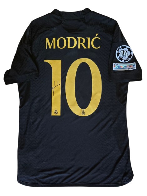 Modric's Signed Match-Issued Shirt, Napoli vs Real Madrid UCL 2023 ...
