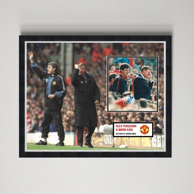 Alex Ferguson And Brian Kidd Manchester United Legends Signed Display ...