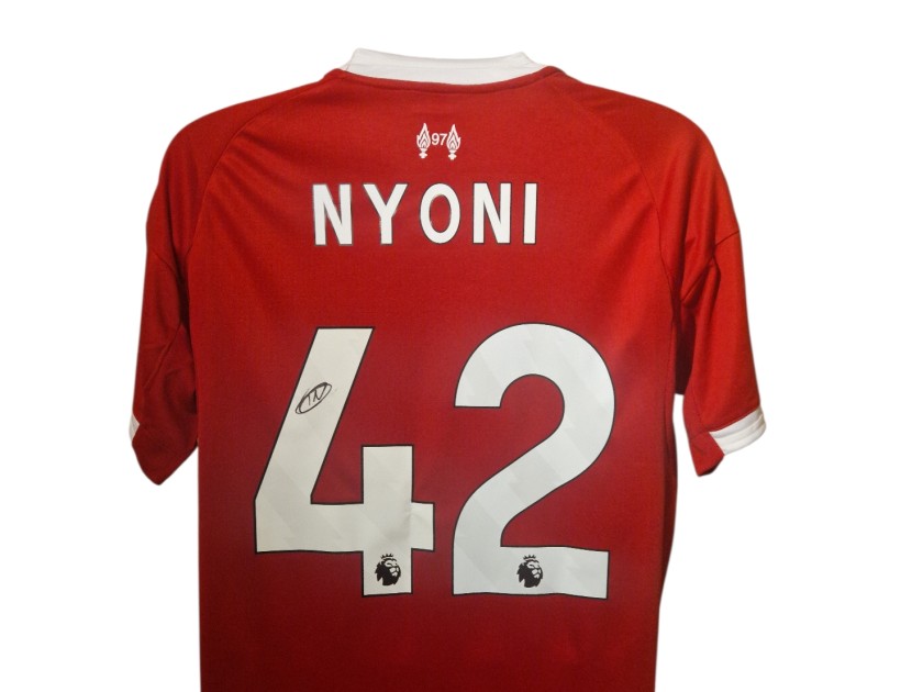 Trey Nyoni ha firmato la maglia da calcio del Liverpool 2025-26 ...