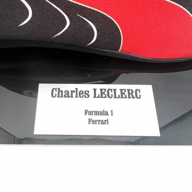Charles Leclerc Signed Ferrari Boot in Display Case - CharityStars