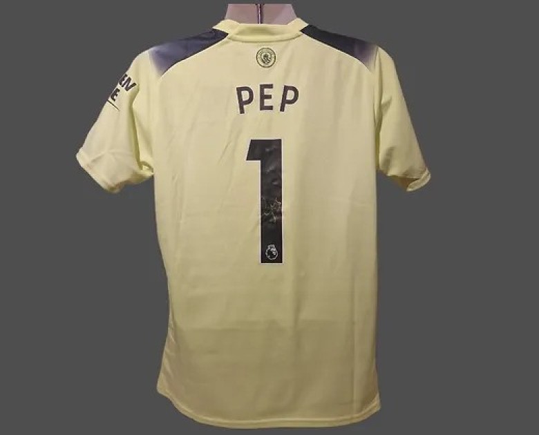 Pep Guardiola's Manchester City 2022/23 Signed Official Third Shirt ...
