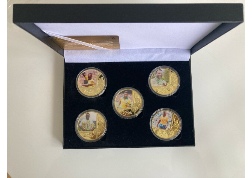 Pele Gold Plated Coins Box Set - CharityStars