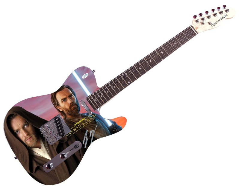Ewan McGregor Signed Star Wars Custom Graphics Guitar - CharityStars