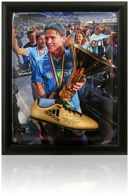 Scott McTominay's SSC Napoli Signed and Framed Football Boot - CharityStars