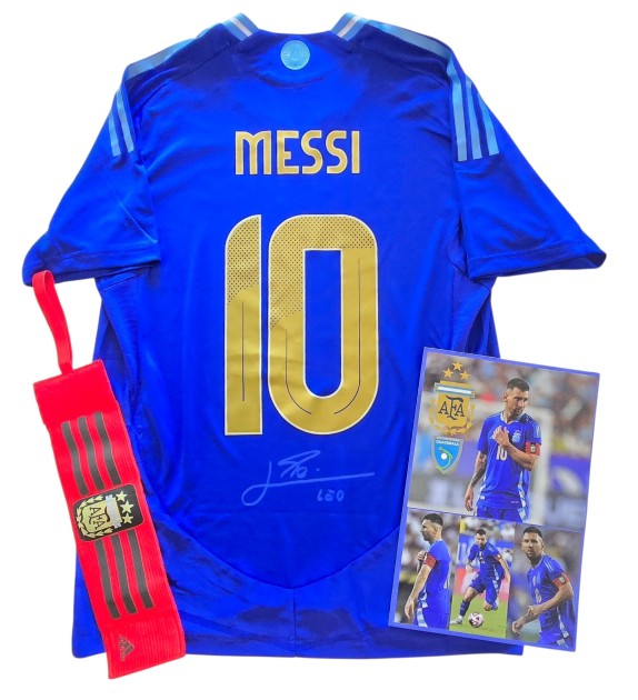 R - Messi's Argentina vs Guatemala Signed Match-Issued Shirt + Signed ...