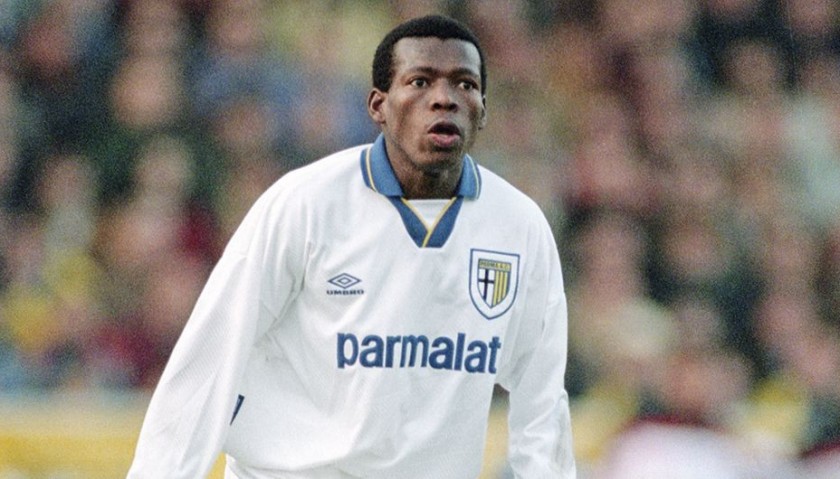 Asprilla's Parma Worn Shirt, 1993/94 - CharityStars