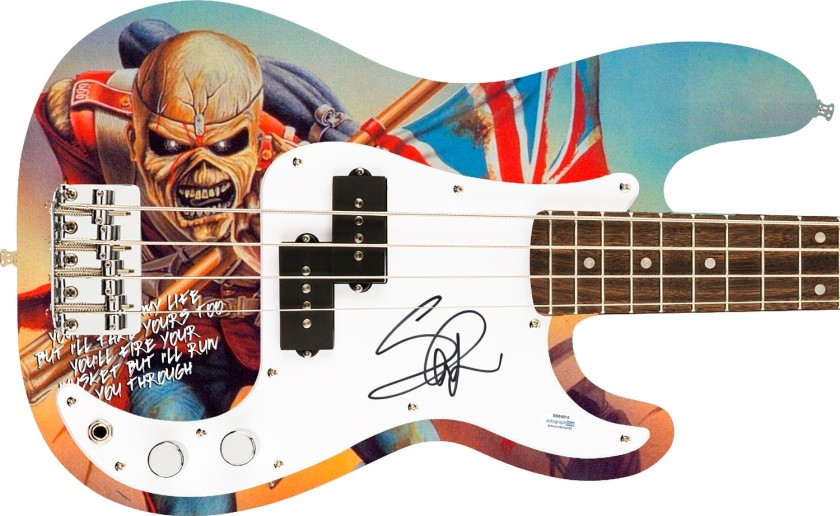 Steve Harris of Iron Maiden Signed Custom Graphics Bass Guitar ...
