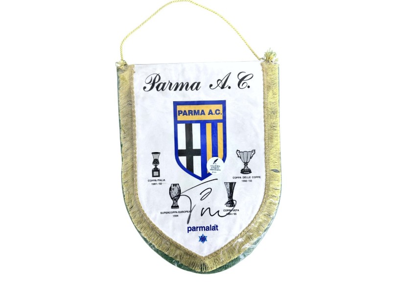 Parma Official Pennant - Signed by Faustino Asprilla - CharityStars