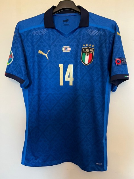 Chiesa's Signed Match Shirt, Italy-England 2021 - CharityStars