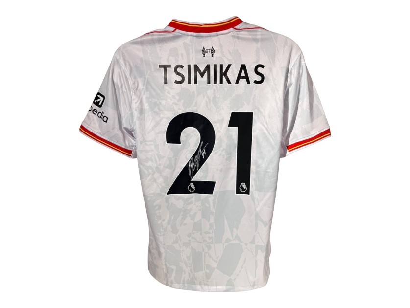 Kostas Tsimikas Signed 2024/25 Liverpool Third Replica Shirt - CharityStars