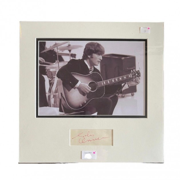 John Lennon of The Beatles Signed Mounted Autograph Cut - CharityStars