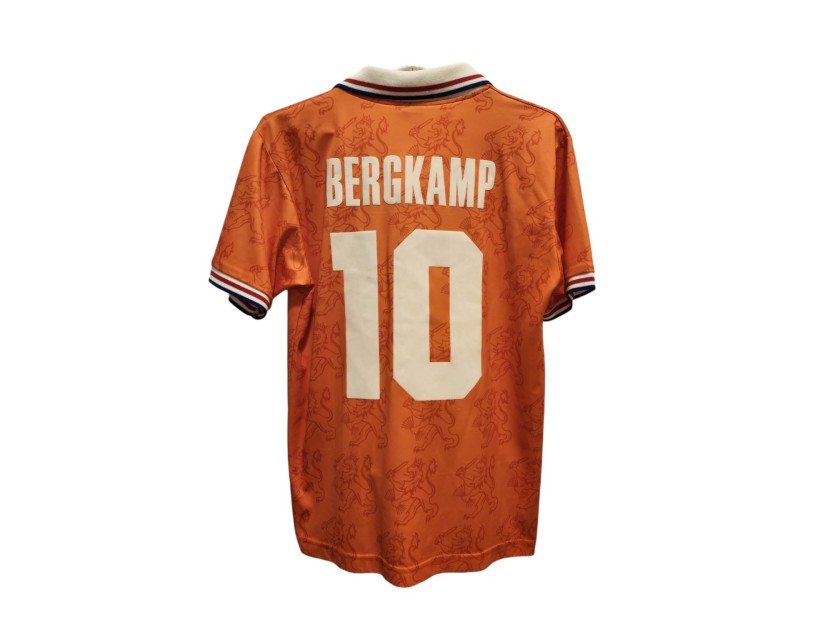 Dennis Bergkamp's Netherlands 1994 Official Home Shirt - CharityStars