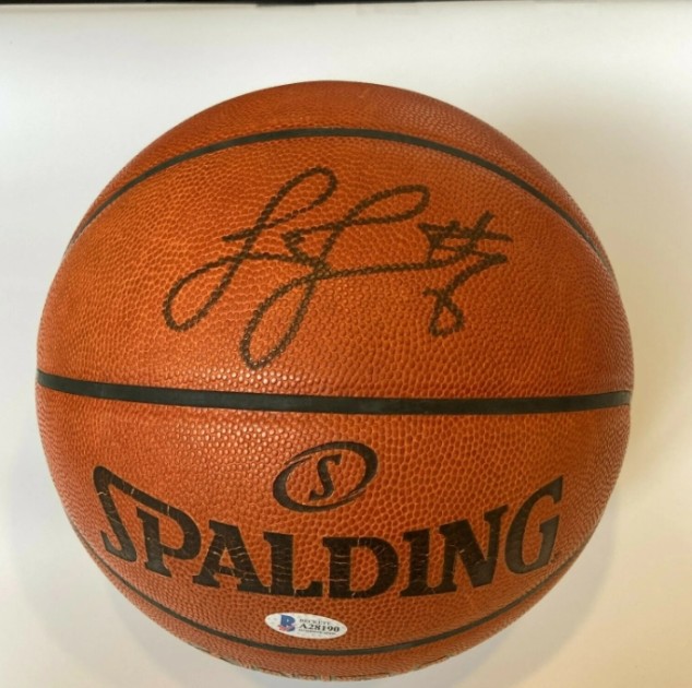 Lebron James Signed Game Used Spalding NBA Basketball - CharityStars