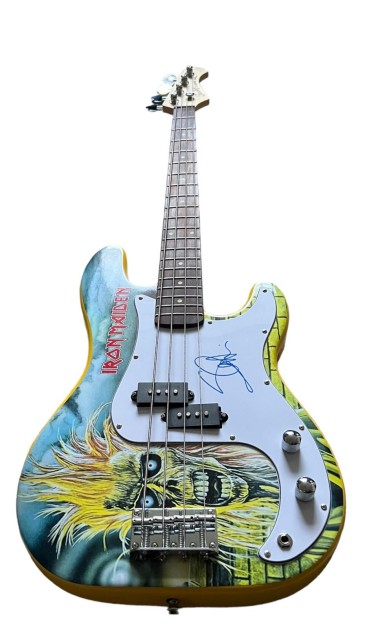 Steve Harris of Iron Maiden Signed Custom Graphics Bass Guitar ...