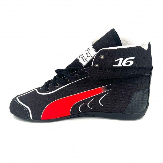 Charles Leclerc Signed Ferrari Boot in Display Case - CharityStars