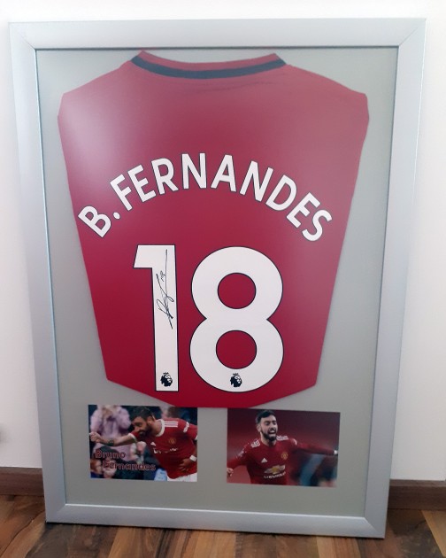 Maglia Bruno Fernandes Manchester United - Autografata e incorniciata ...