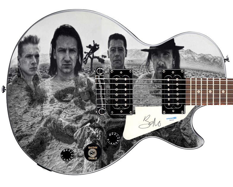 Bono of U2 Signed Custom Epiphone 'Joshua Tree' Graphics Guitar ...