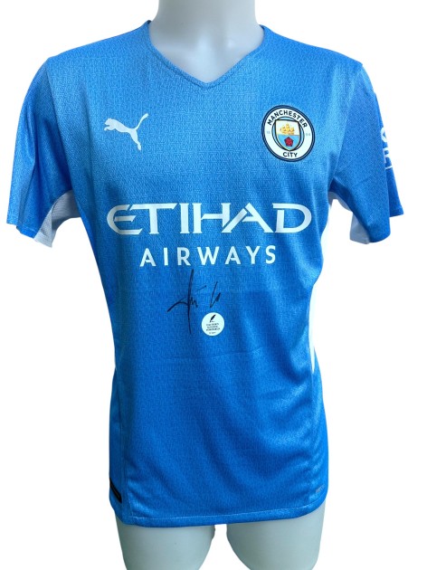 Manchester City Official Shirt, 2021/22 - Signed by Rodri - CharityStars