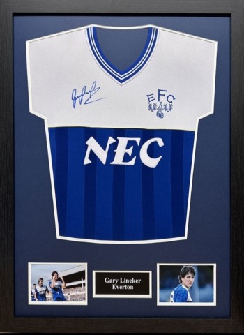Gary Lineker's Everton 1986 Signed and Framed Shirt - CharityStars