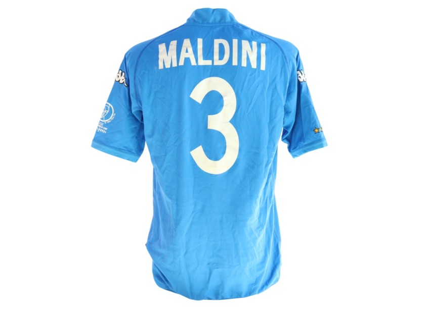 R -Maldini's Match-Issued Shirt Italy vs Ecuador, FIFA World Cup 2002 ...
