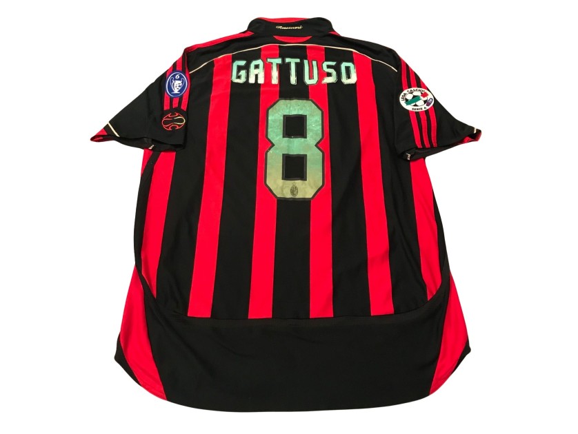 R - Gattuso's Match-Issued Shirt Milan 2006/07 - CharityStars