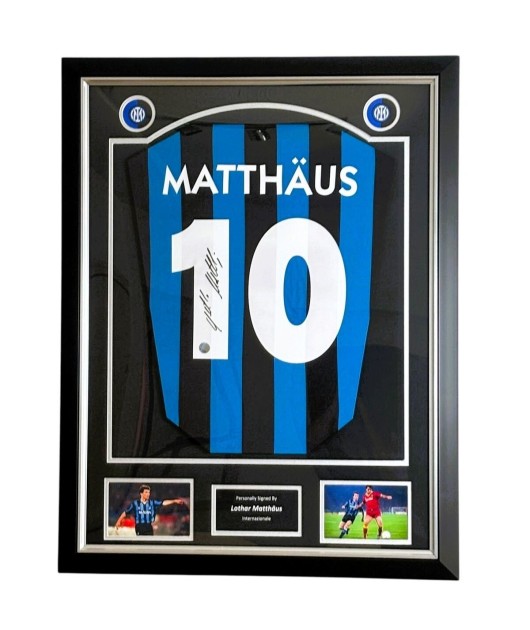 Lothar Matthäus' Inter Milan 1990 Signed and Framed Shirt - CharityStars