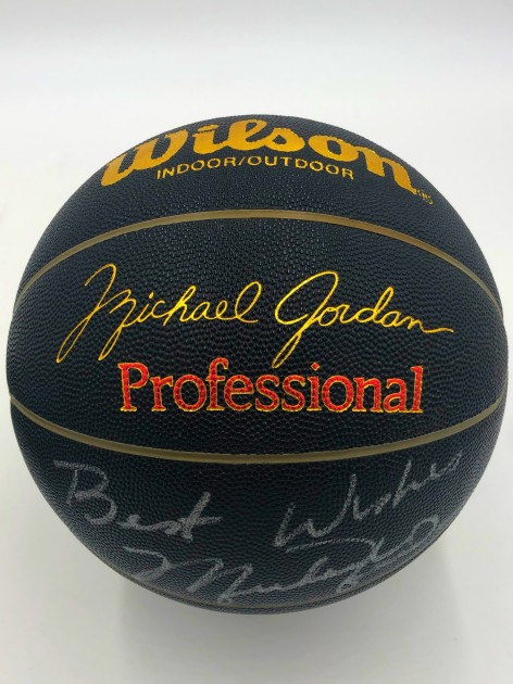 Michael Jordan's Pro Edition Signed Basketball Display - CharityStars