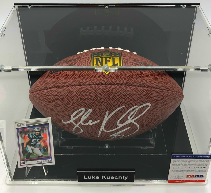 Luke Kuechly Signed Football In Display Case - CharityStars