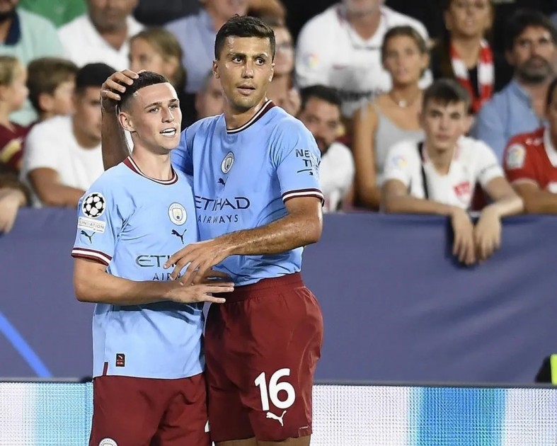 Rodri's Match-Issued Shirt, Sevilla vs Manchester City 2022 - CharityStars