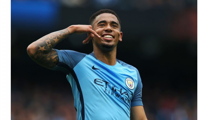 Gabriel Jesus' Manchester City Match Shirt, 2016/17 - CharityStars