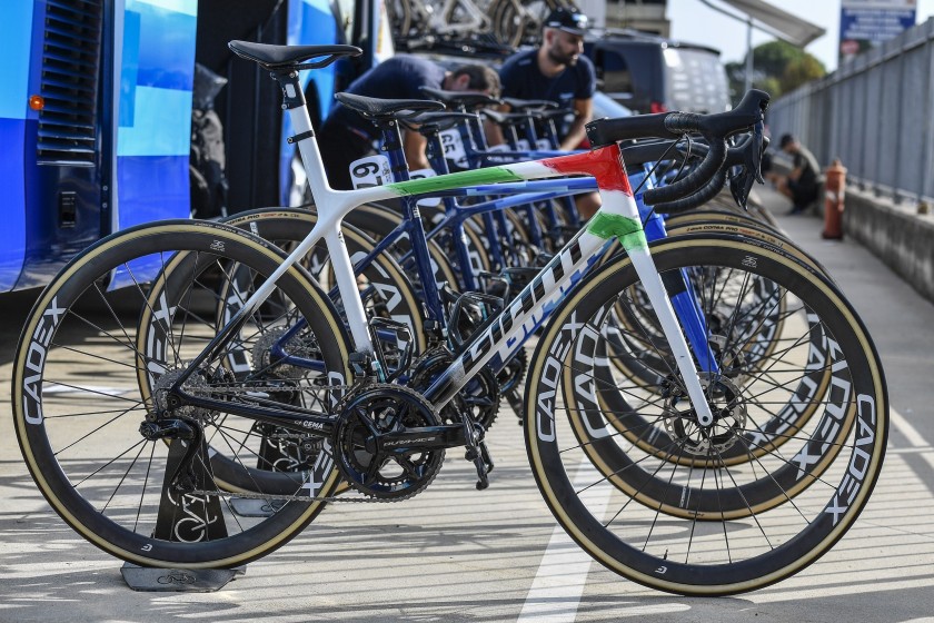 Filippo Zana's Italian Flag Giant Bicycle Used for Giro d'Italia 2023 ...