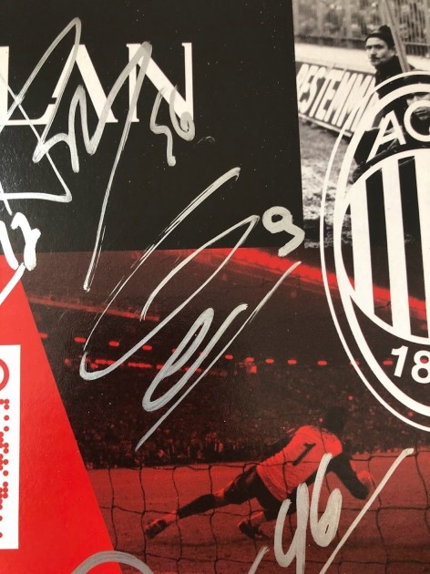 Quadro AC Milan autografato dalla rosa - CharityStars