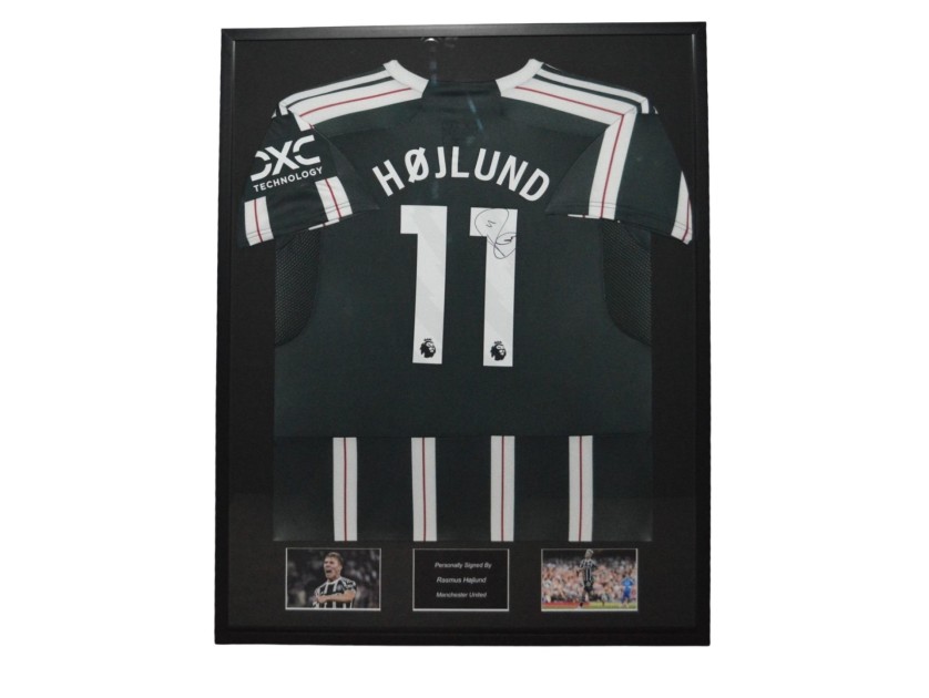 Rasmus Hojlund's Manchester United 23/24 Signed Away Shirt - CharityStars