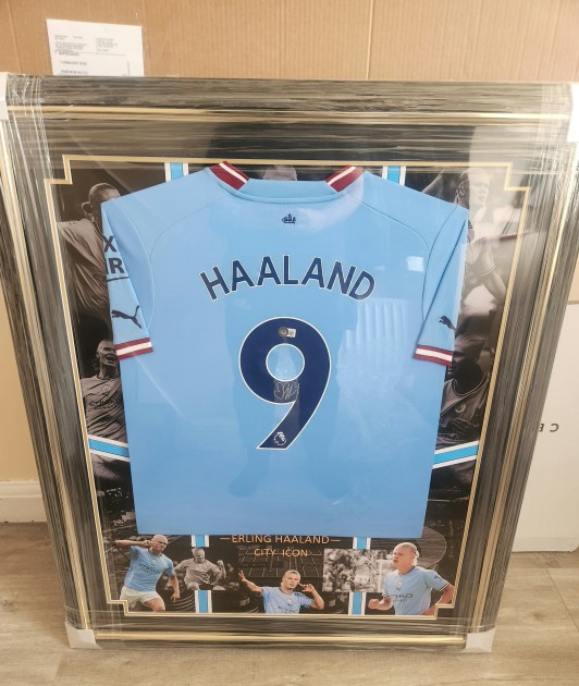 Erling Haaland's Manchester City 2022/23 Signed And Framed Official ...