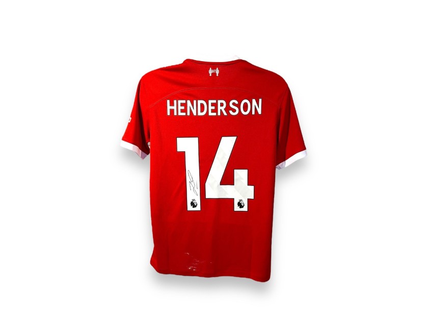 Jordan Henderson's Liverpool 2023/24 Signed Replica Shirt - CharityStars