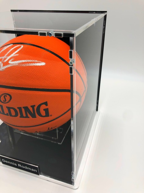 Dennis Rodman Signed Basketball In Display Case - CharityStars