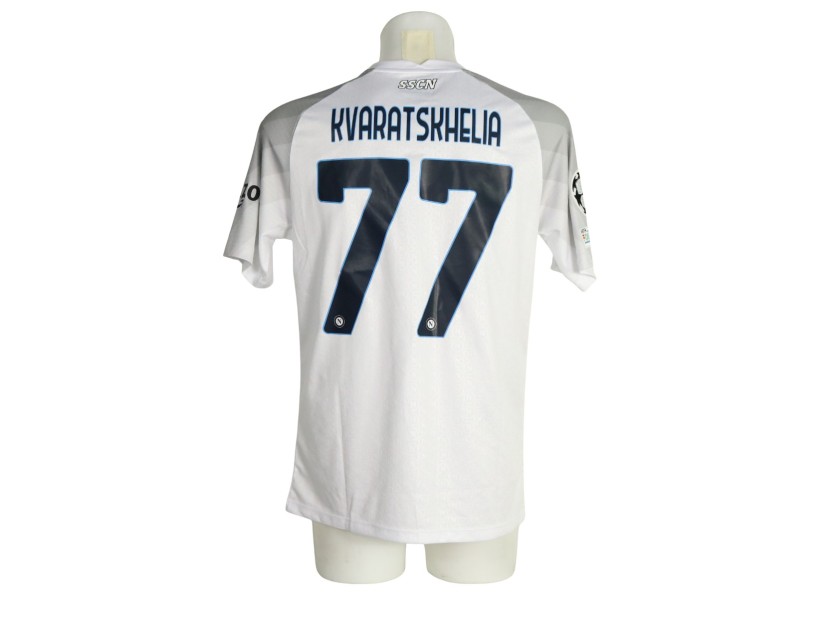 Kvaratskhelia's Napoli Issued Shirt, UCL 2022/23 - CharityStars