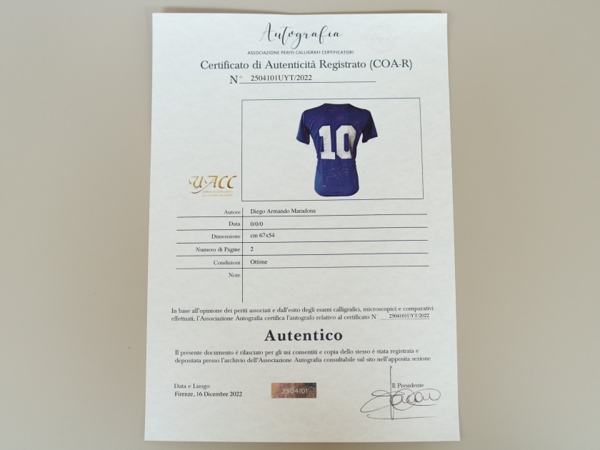Maradona Official Argentina Signed Shirt, 1986 - CharityStars