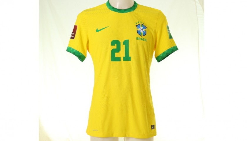 Rodrygo's Brazil Match Shirt, WC Qualifiers 2022 - CharityStars