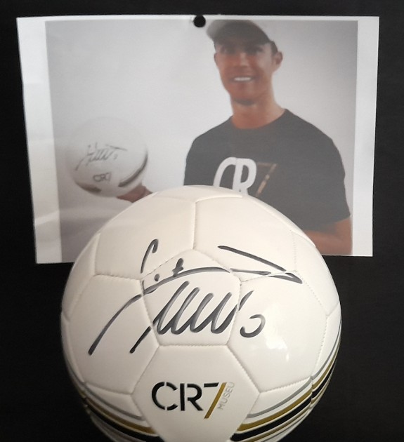 Cristiano Ronaldo's Real Madrid Signed White Football - CharityStars