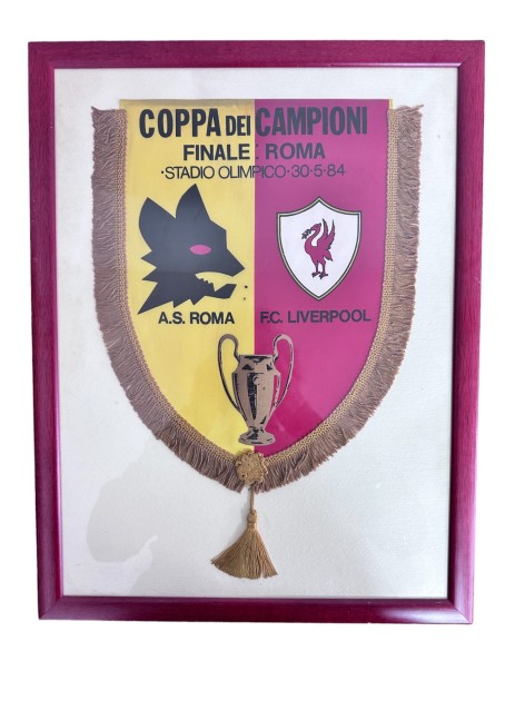 Roma vs Liverpool Match Pennant, Champions Cup Final 1984 - Framed ...