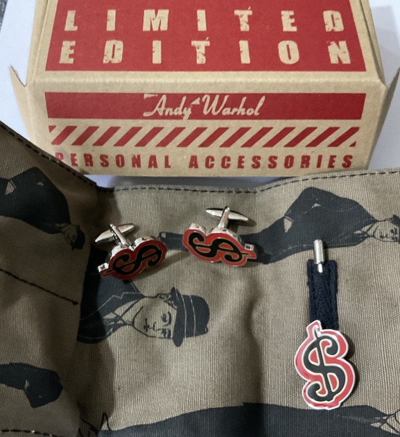 "Dollar" Cufflinks and Tie Pin by Andy Warhol - CharityStars