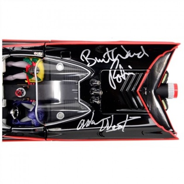 Adam West and Burt Ward Signed Elite1:18 Scale Die-Cast Batmobile with ...