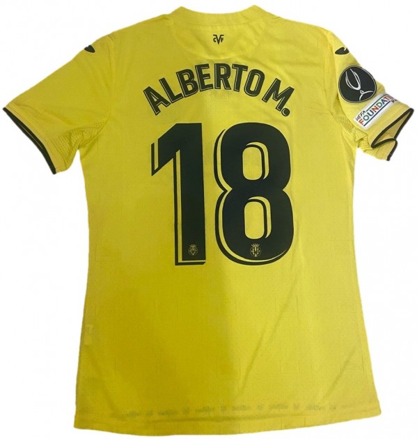 Alberto Moreno's Villarreal Worn Shirt, UEFA Supercup 2021 - CharityStars