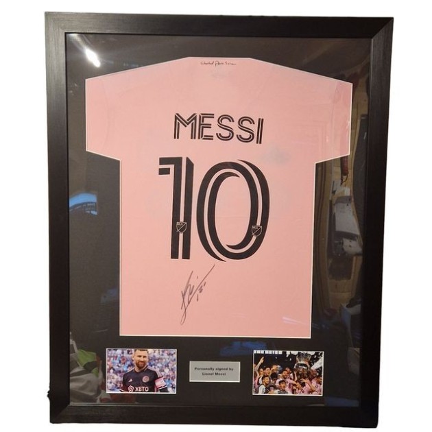 Messi's Inter Miami CF 2023 Signed and Framed Shirt - CharityStars